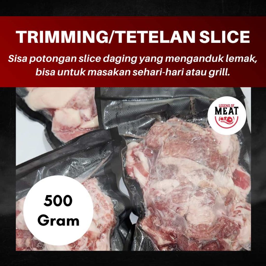 Jual Trimming / Tetelan Beef Slice Sapi 500 Gram (SISA POTONGAN TIDAK ...