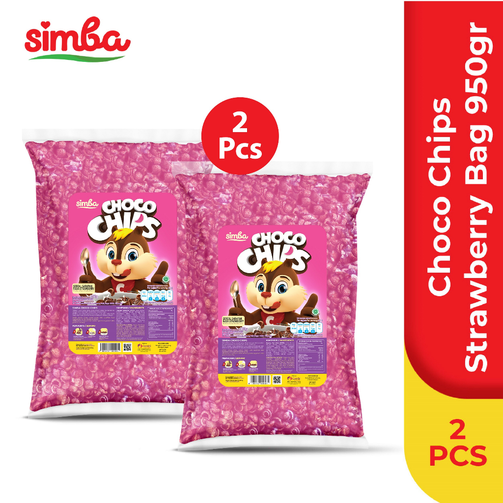 Jual SIMBA Sereal - 2 Choco Chips Strawberi Bag 950 gr | Shopee Indonesia