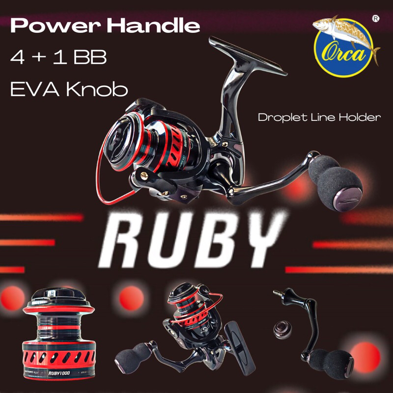 Jual Reel Orca Ruby 4+1BB 1000 (POWER HANDLE) | Shopee Indonesia