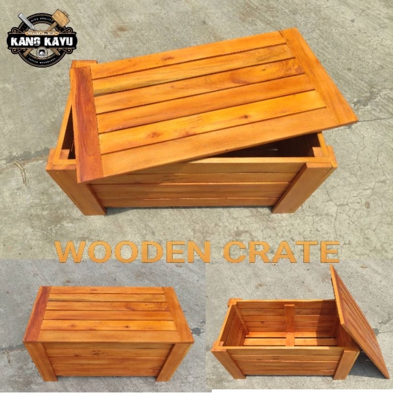 Jual Wooden crate box kayu plus tutup 65x30x45cm | Shopee Indonesia