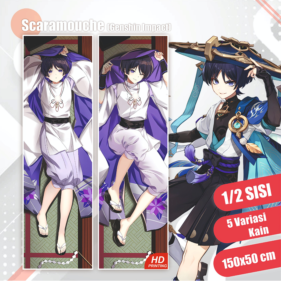 Jual Dakimakura Scaramouche Genshin Impact 150x50cm (Cover Only ...