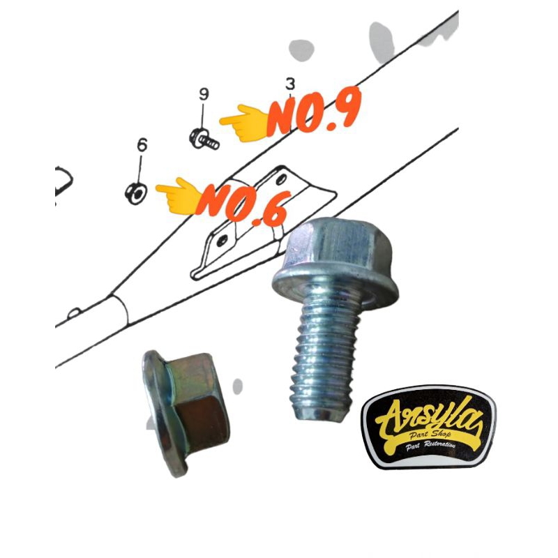 Jual baut mur dudukan knalpot Honda Astrea grand impressa legenda ...