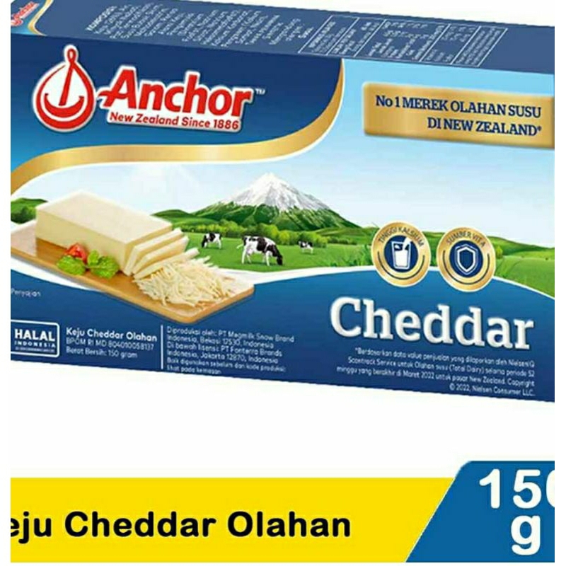 Jual ANCHOR CHEDDAR CHEESE 150 gram | Shopee Indonesia