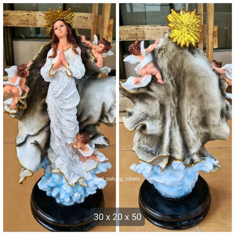 Jual Patung Maria Assumpta Naik Ke surga Abu 50 cm | Shopee Indonesia