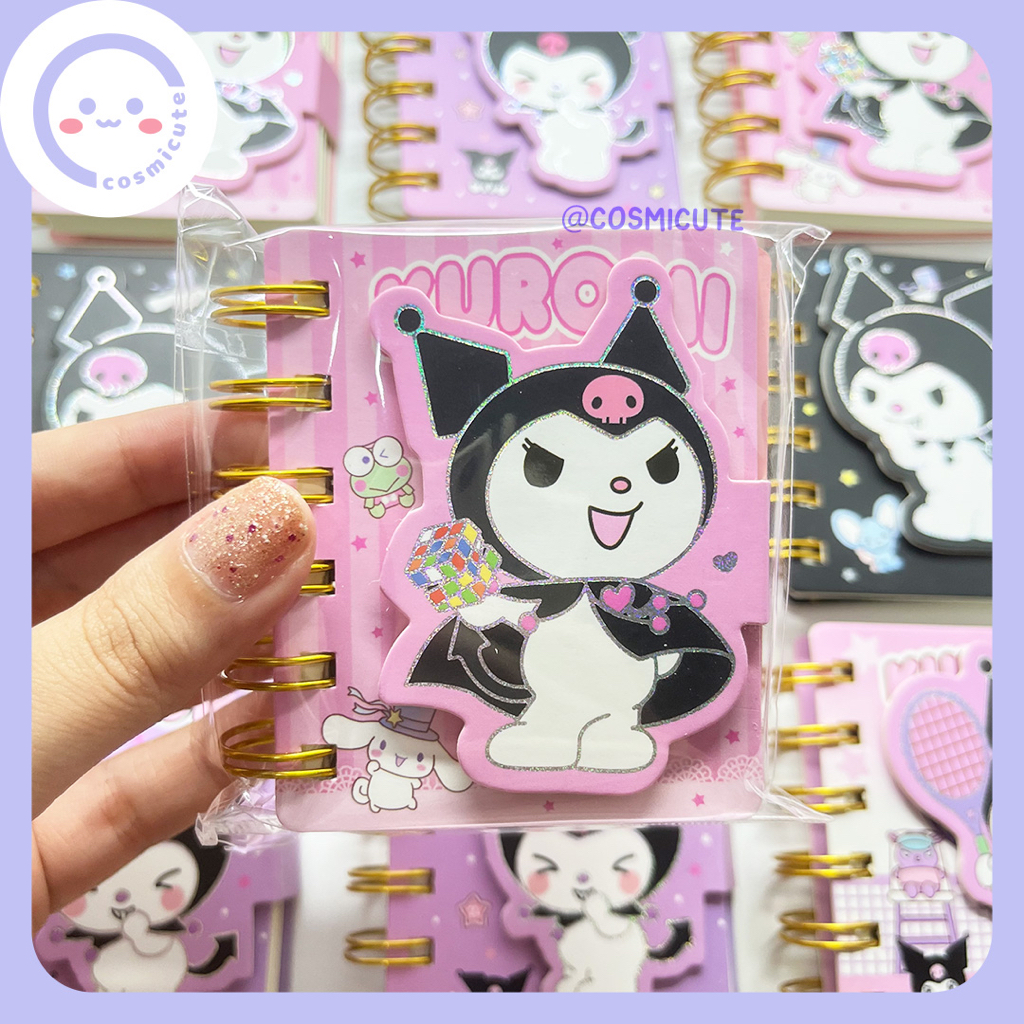 Jual Notes Mini Motif Kuromi / Notes Mini dengan klip magnet motif ...