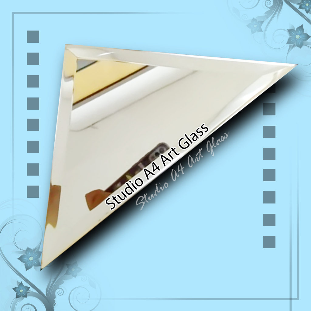 Jual kaca bevel segitiga 20 cm tebal 5 mm- -Cermin Hiasan Dinding ...