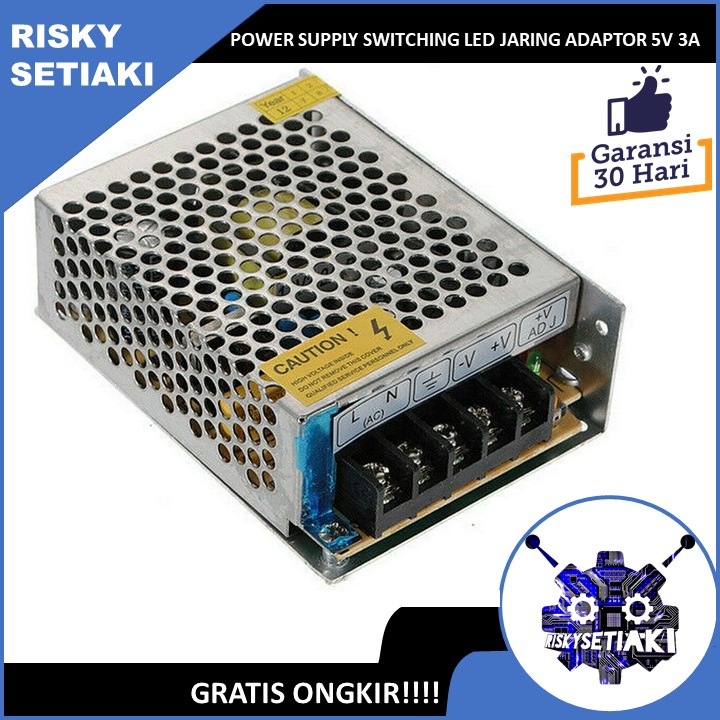 Jual POWER SUPPLY SWITCHING LED JARING ADAPTOR 5V 3A 5 V 3 A DC ARDUINO ...