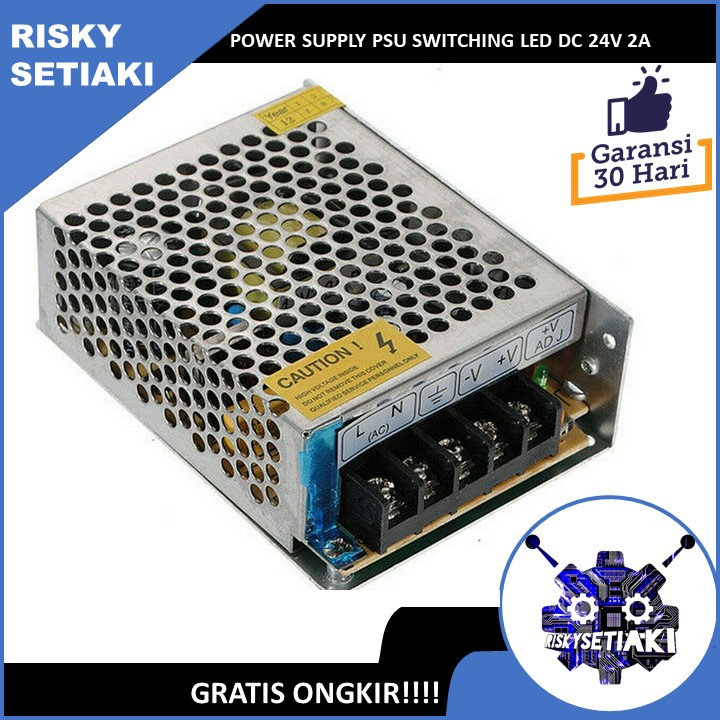 Jual POWER SUPPLY PSU SWITCHING JARING ADAPTOR LED DC 24V 2A 24 V 2A | Shopee Indonesia