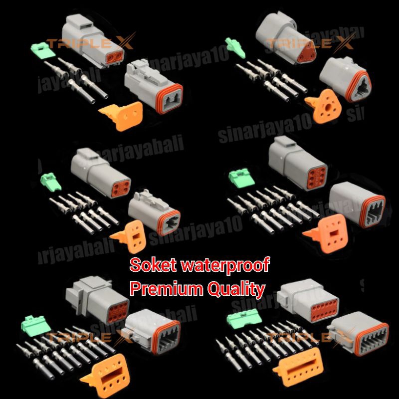 Jual soket anti air connector dt waterproof deutsch deutch socket abu ...