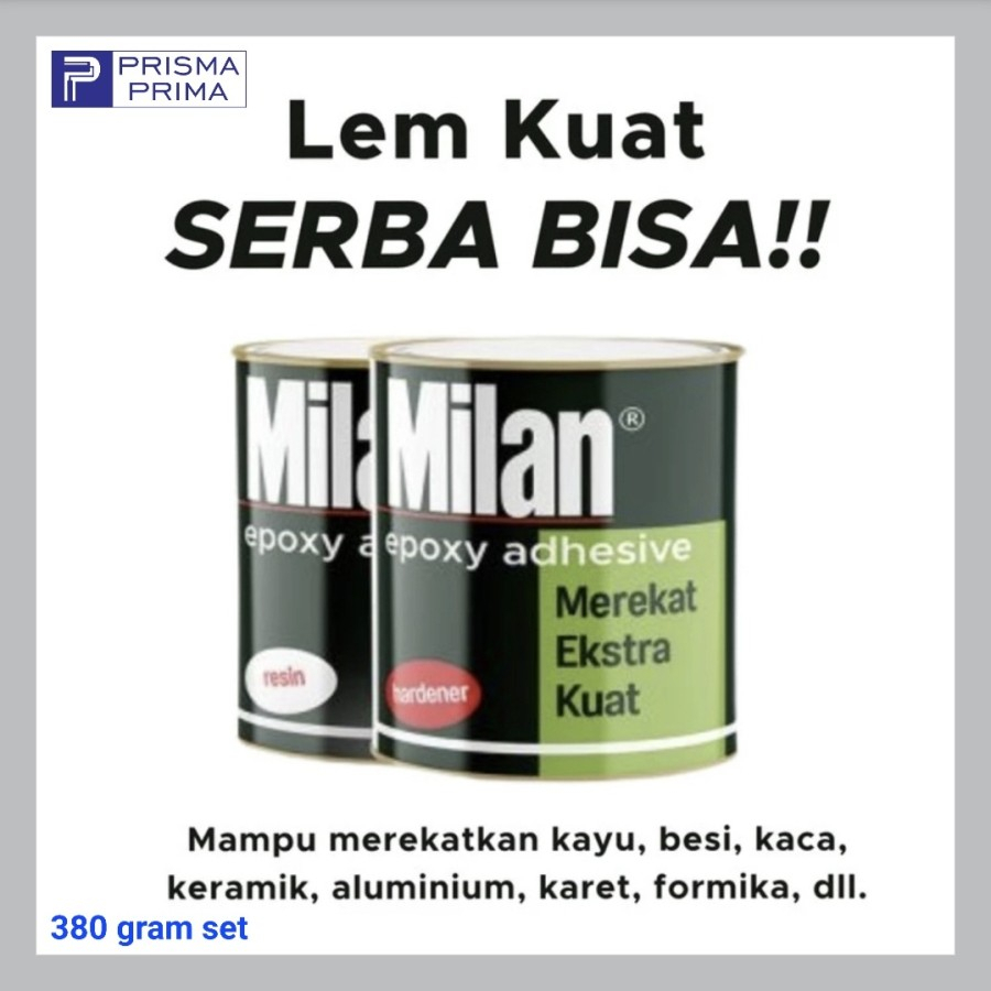 Jual Lem Epoxy MILAN Adhesive 2 Komponen 380 gram Set Kaleng Kecil ...