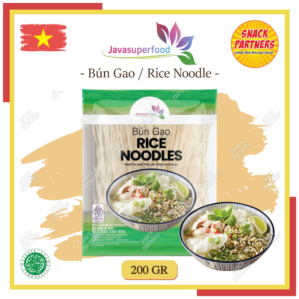 Jual RICE NOODLE / Bun Gao 200 GR - Kwetiaw Mie Beras Vietnam / Pho ...