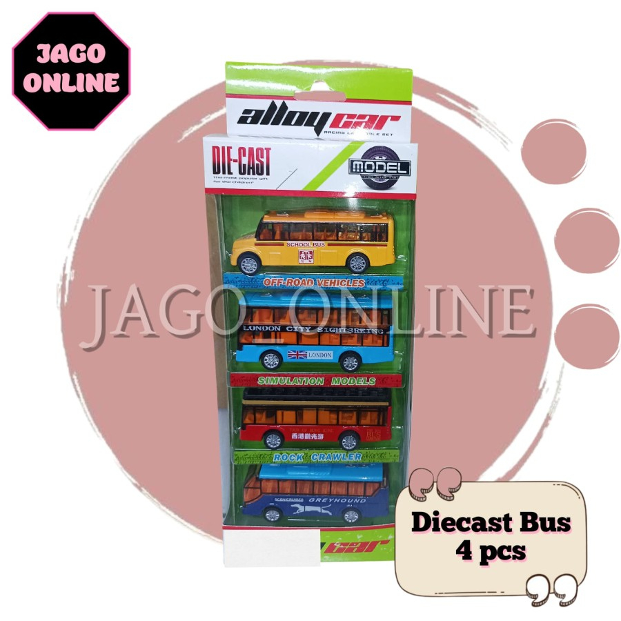Jual Mainan Diecast Koleksi Anak Mobil Transportasi Umum Bus Bis ...
