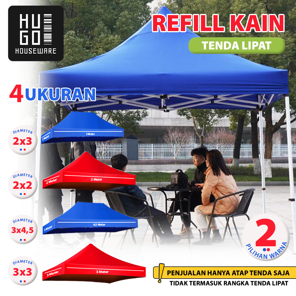 Jual HUGO Terpal Atap Tenda Lipat 2x2 2x3 3x3 3x4,5 m Tebal Bahan Kain ...