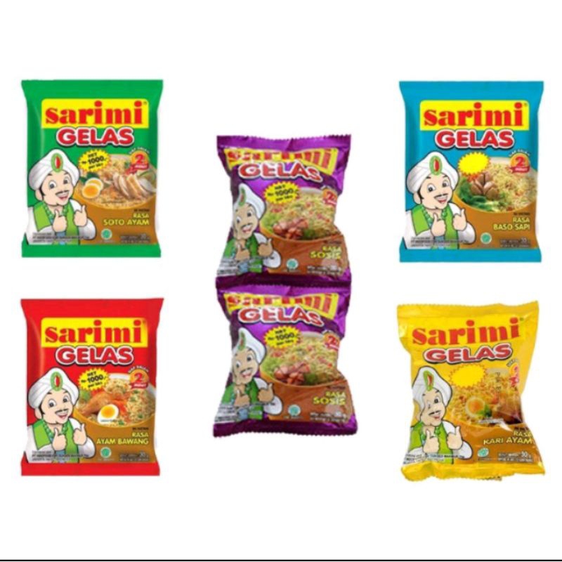 Jual SARIMI GELAS/MI GELAS||15 SACHET DENGAN FARIAN RASA | Shopee Indonesia