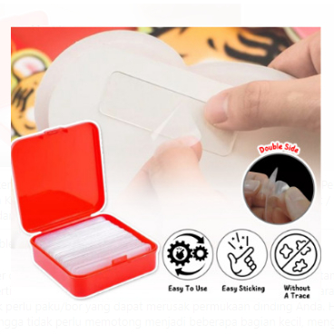 Jual BSS - Sticker Double Tape Gel 2 Sisi 1 Box Isi 60 pcs Isolasi ...