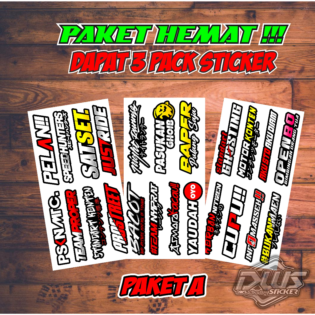Jual Sticker Print Cut Stiker Racing Stiker Motor ( PAKET HEMAT ISI 3 ...