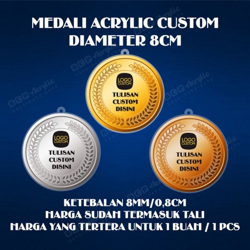 Jual MEDALI, MEDALI AKRILIK, MEDALI ACRYLIC, MEDALI CUSTOM, MEDALI ...