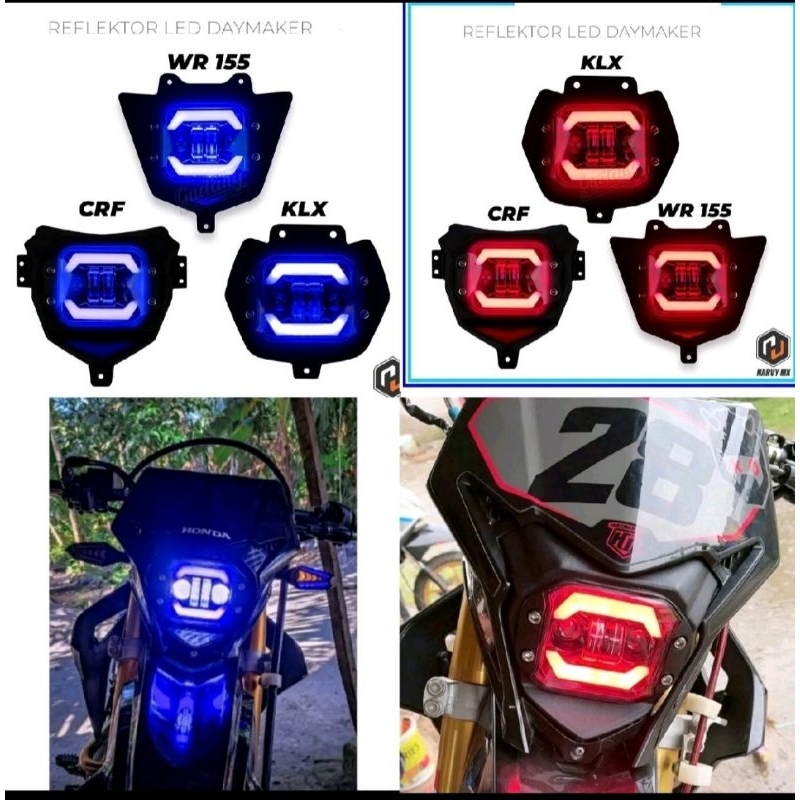 Jual Lampu depan LED CRF KLX WR155 Reflektor Daymaker LED Supermoto ...