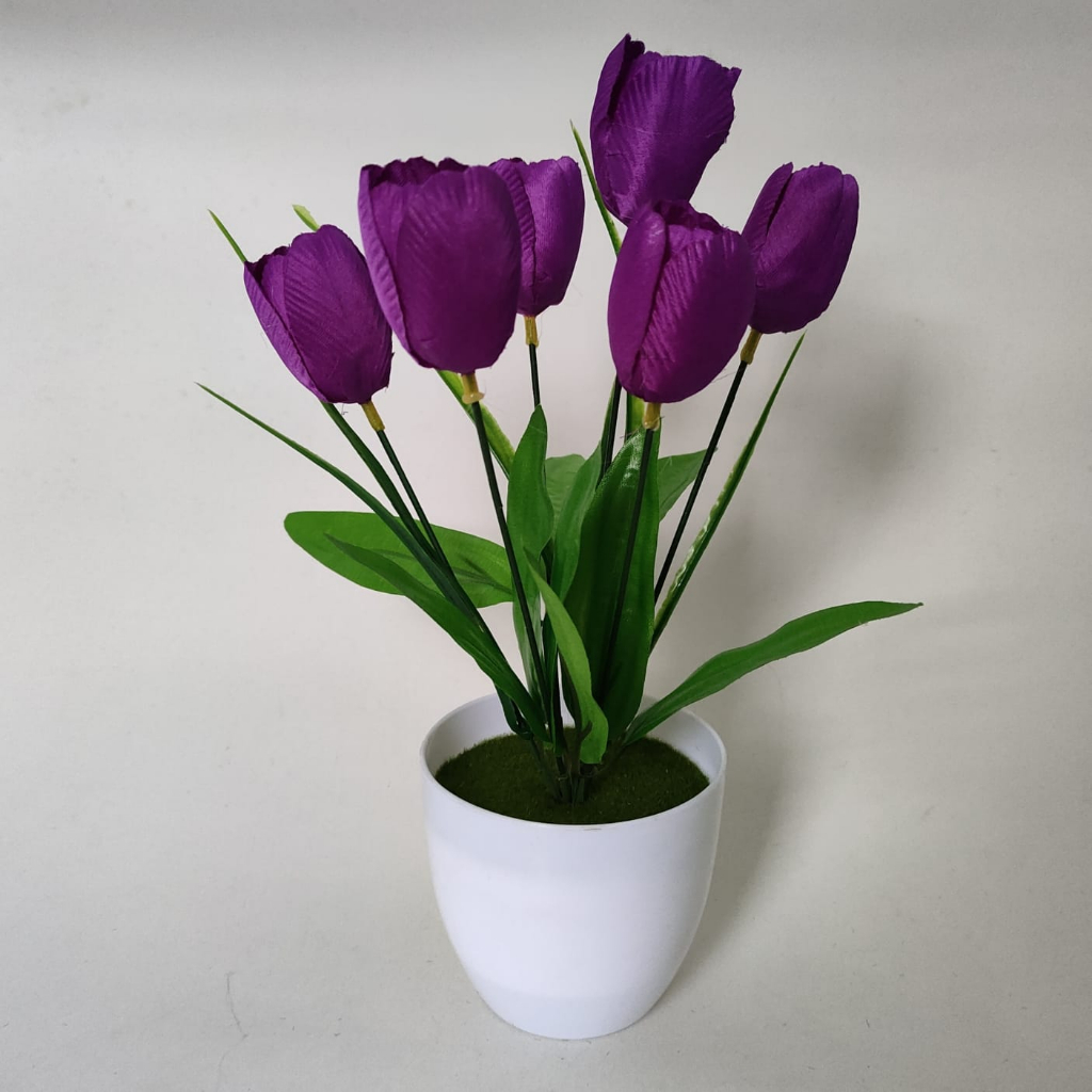 Jual COD BUNGA TULIP BAHAN LATEX BUNGA PLASTIK BUNGA PAJANGAN BUNGA ...