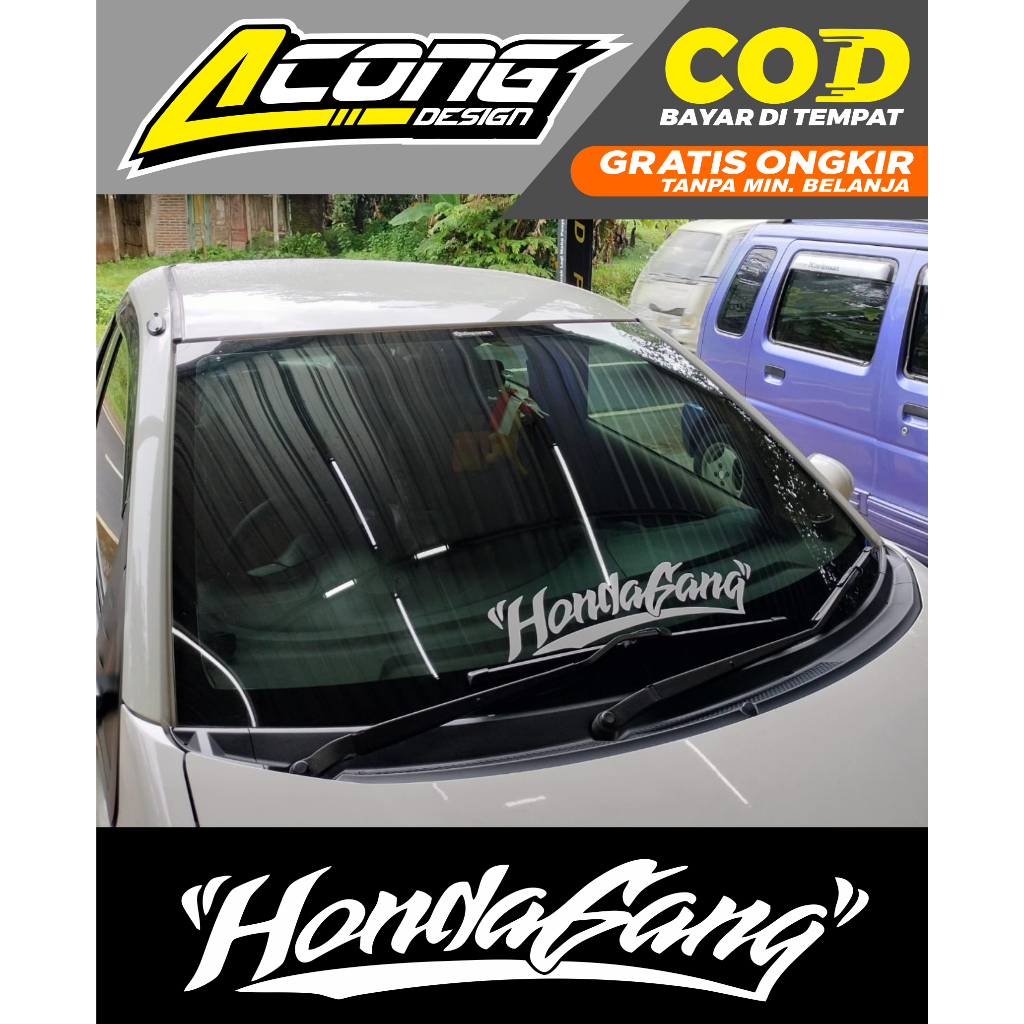 Jual STIKER KACA MOBIL HONDA GANG (BISA UNTUK SEGALA MOBIL) | Shopee ...