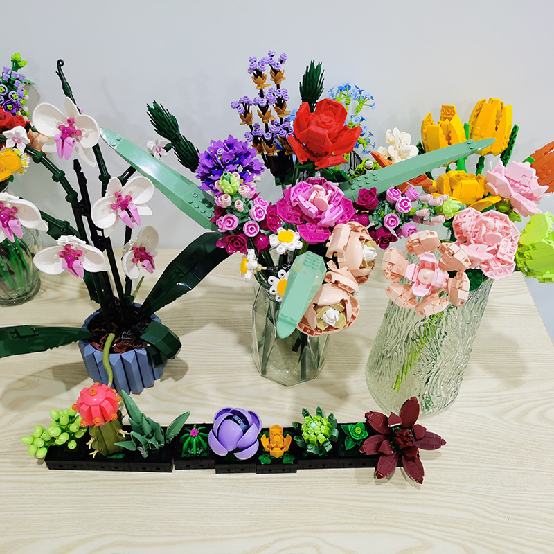 Jual COD Nano Blok Bunga Building Blocks Flowers DIY Bunga Mainan Balok ...