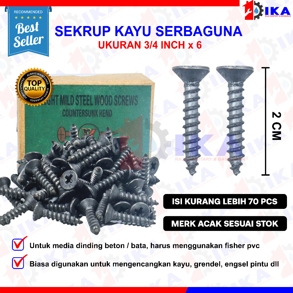 Jual SKRUP KAYU 1/2" - 3/4"- 5/8" - 1" (+) PLUS (HARGA 1 KOTAK - TIDAK DIECER) TERMURAH sekrup ...