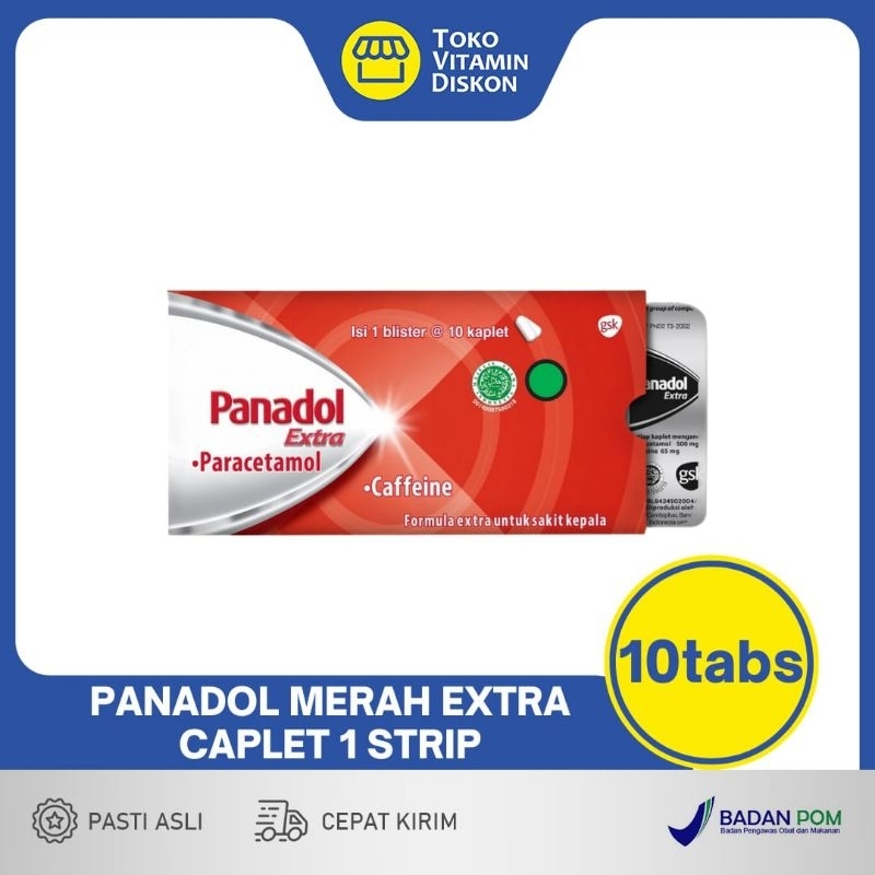 Jual PANADOL MERAH EXTRA 1 STRIP ISI 10 TABLET | Shopee Indonesia