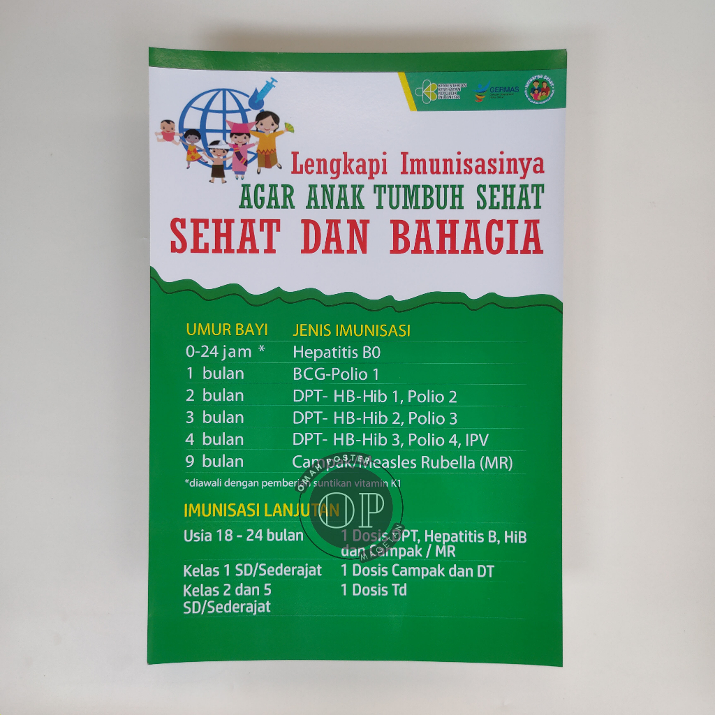 Jual Poster Imunisasi - Imunisasi - Balita - Batita - Imunitas - Vaksin ...