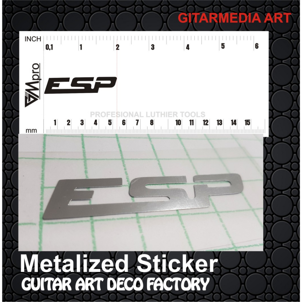 Jual Sticker logo head esp - decal logo headstock gitar elektrik ESP ...