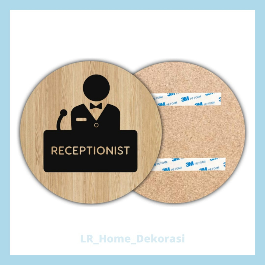 Jual Sign "RECEPTIONIST" | Papan Tanda "RECEPTIONIST" Diameter 20cm ...