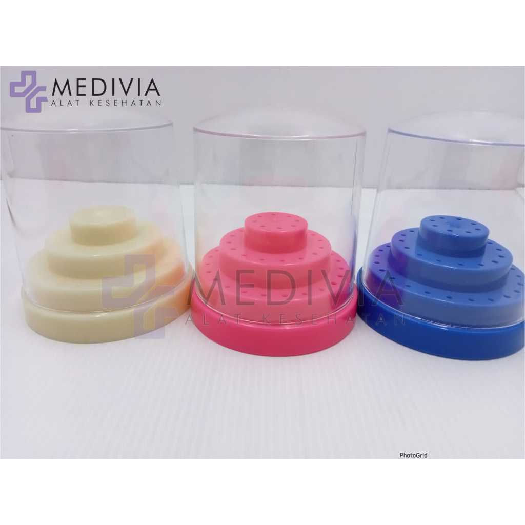 Jual DENTAL KOTAK BUR HOLDER BULAT TEMPAT BUR LOW SPEED HIGH SPEED 60 ...