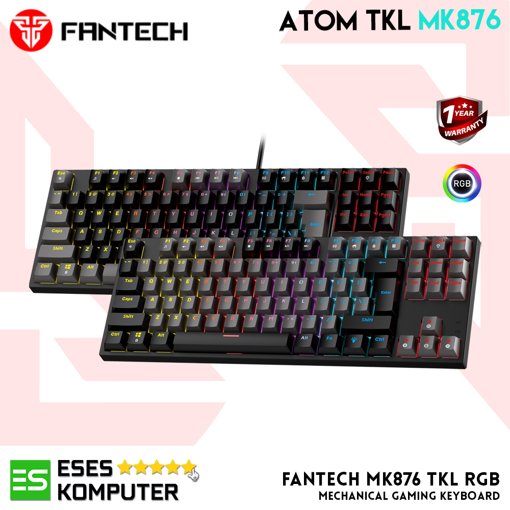 Jual Keyboard Fantech MK876 Atom TKL RGB | Mechanical Keyboard Gaming ...