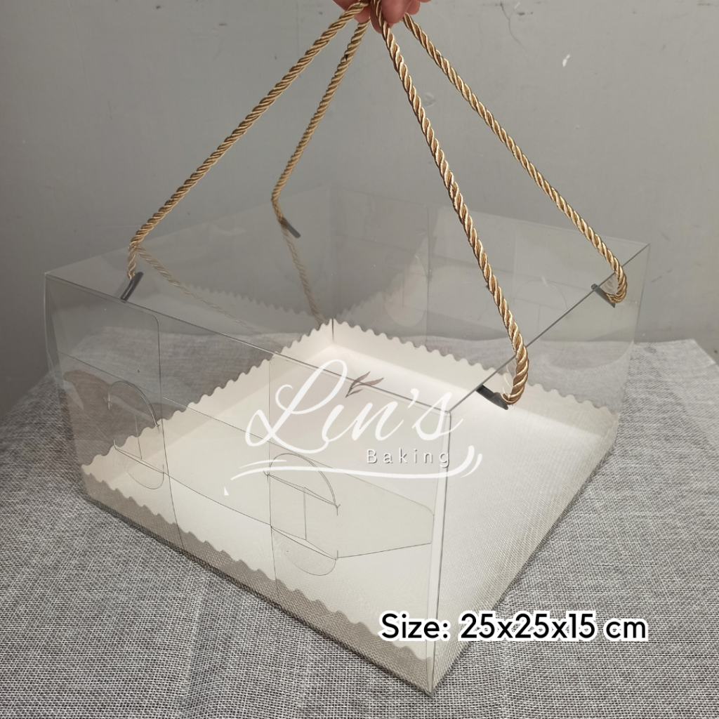 Jual Box Mika Kotak / Box Mika Handle Tali / Box Kue Mika 22x22, 25x25 ...