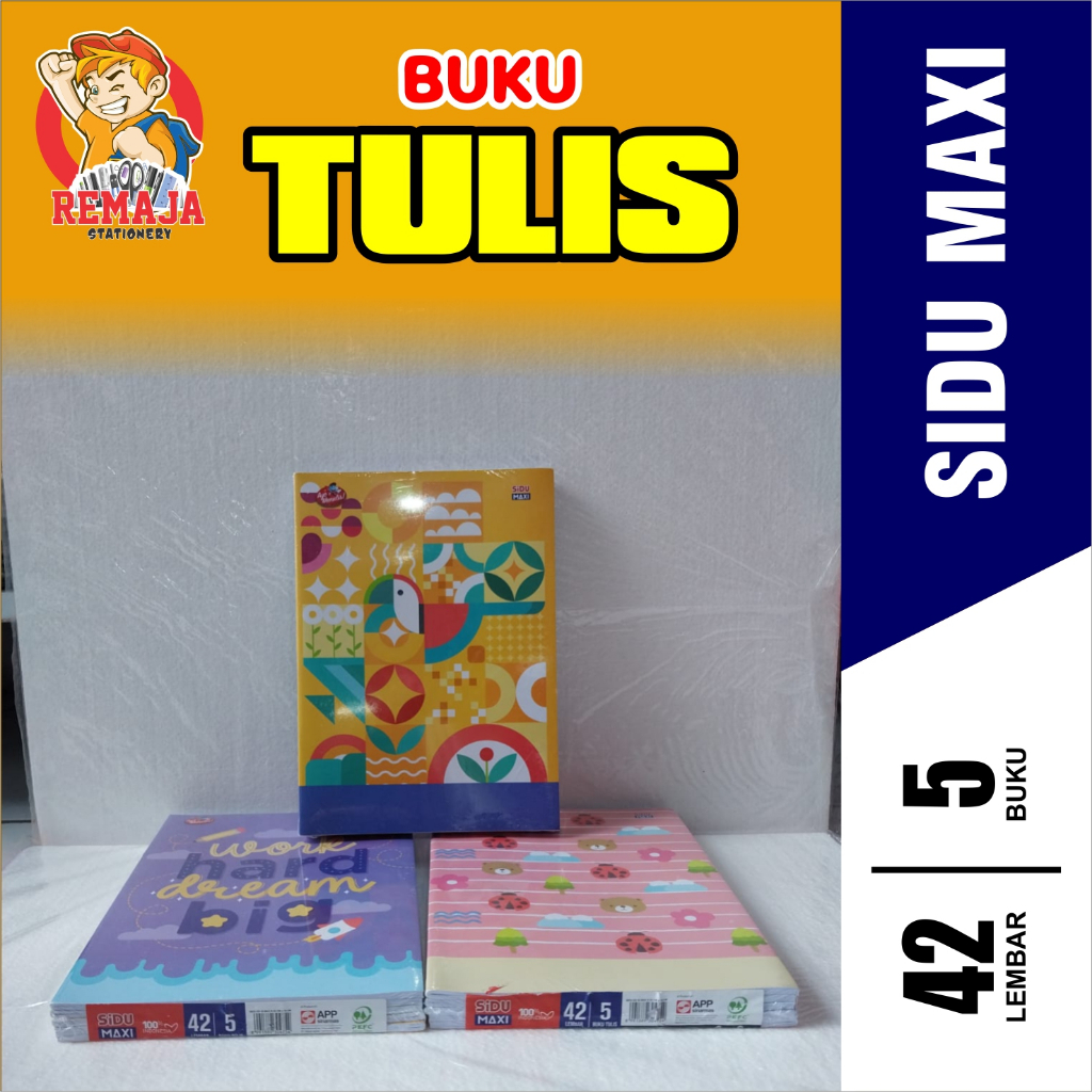 Jual Buku Tulis SIDU MAXI isi 42lembar ukuran boxy per pack isi 5 BUKU | Shopee Indonesia