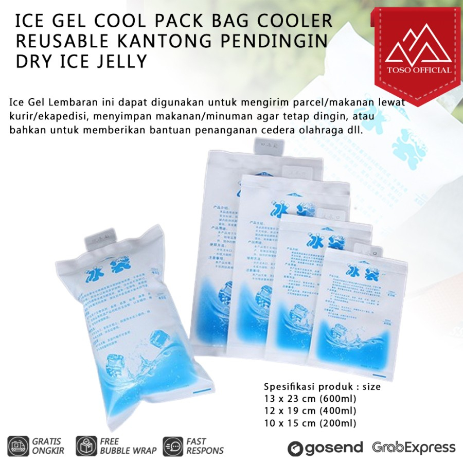 Jual ICE GEL COOL PACK COOLER BAG REUSABLE KANTONG PENDINGIN DRY ICE ...