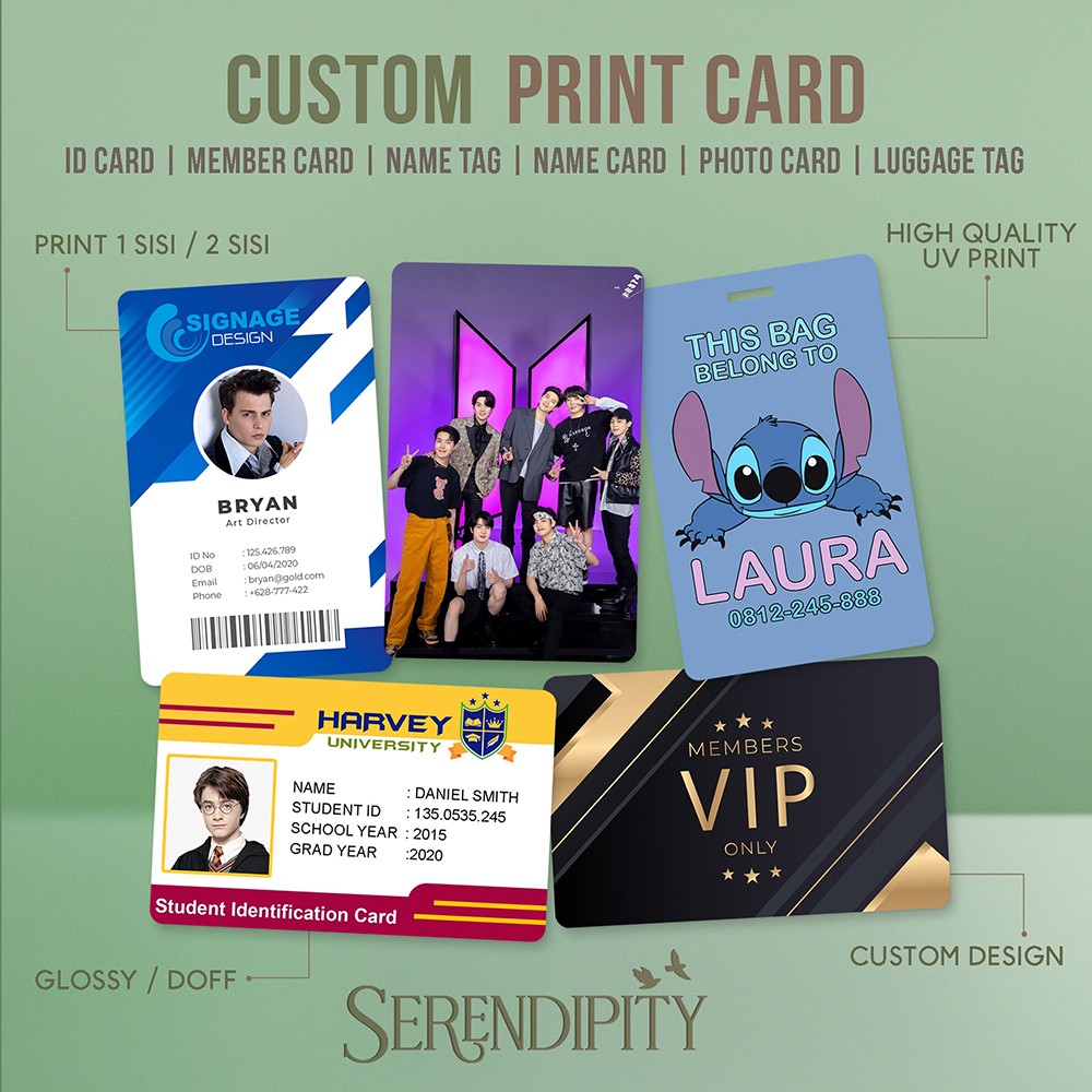 Jual Print Cetak ID Card Custom Kartu Member PVC Name Tag Photo Card Foto | Shopee Indonesia