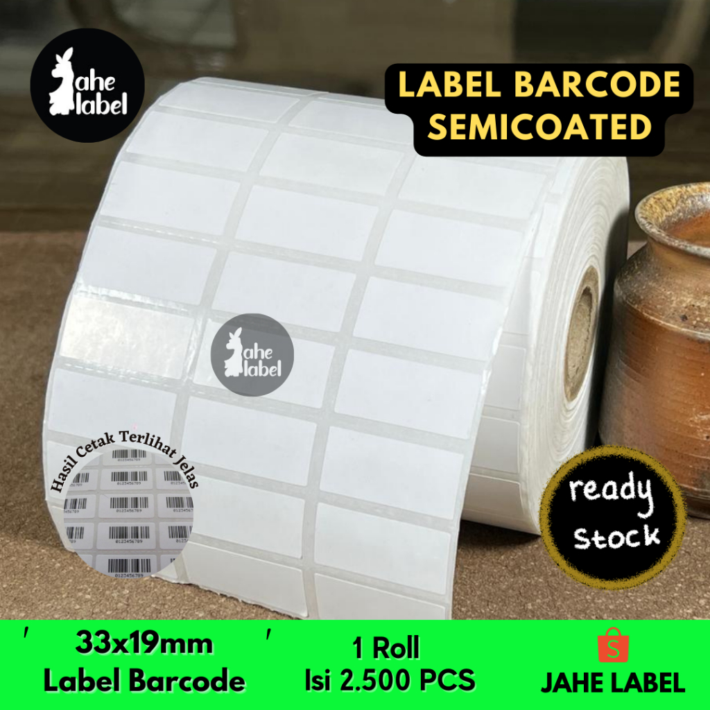 Jual LABEL STICKER BARCODE SEMICOTED 33X19 MM- 2500 PCS | Shopee Indonesia