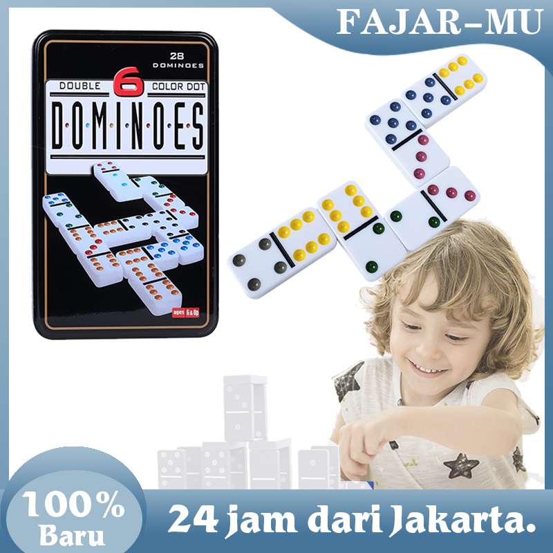 Jual Batu Domino Batu Game Bahan Melamine + Kotak Kaleng Set Game ...