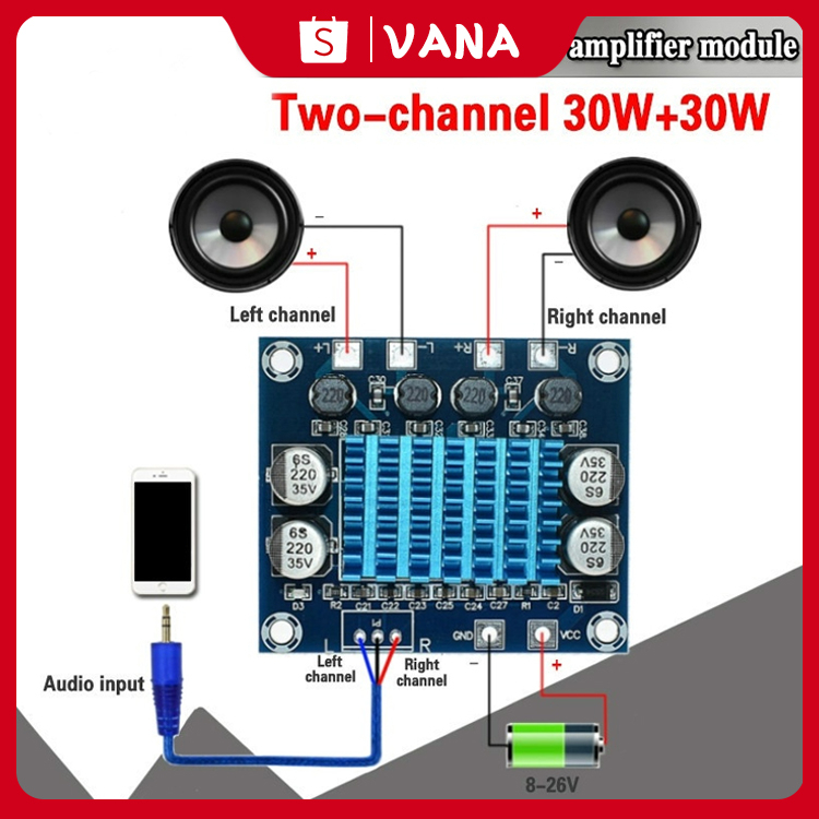 Jual TPA3110 XH-A232 30W+30W 2.0 Channel Digital Stereo Audio Power ...