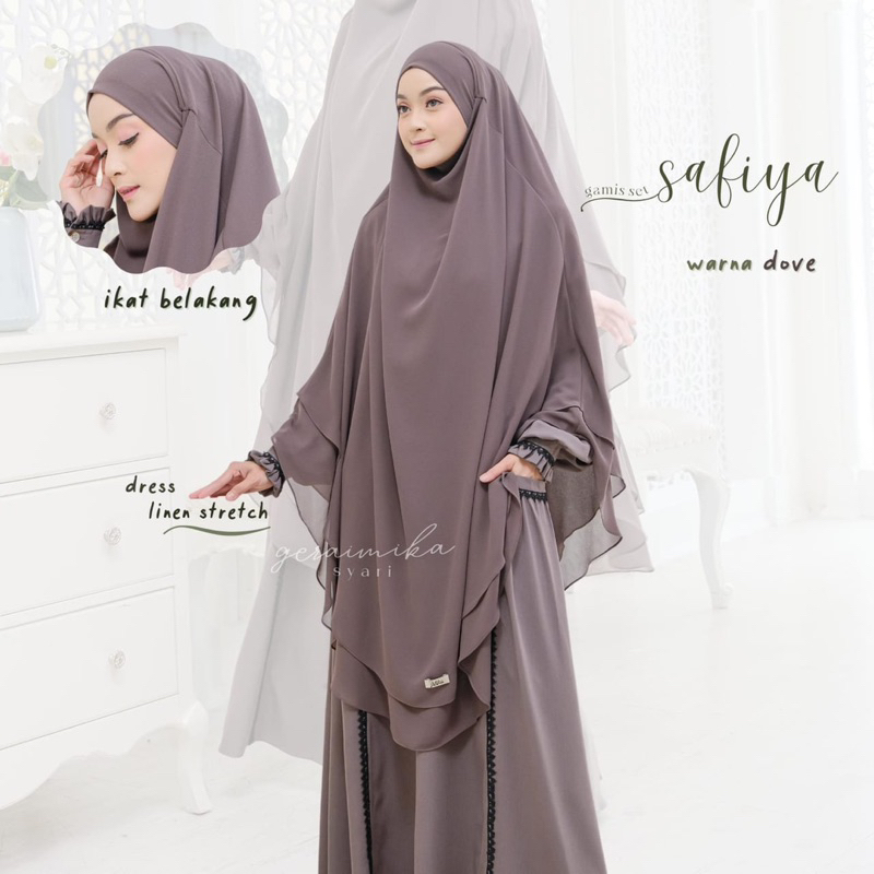 Jual Safiya Set by Gerai Mika | Gamis Set Syari French Khimar | Shopee ...