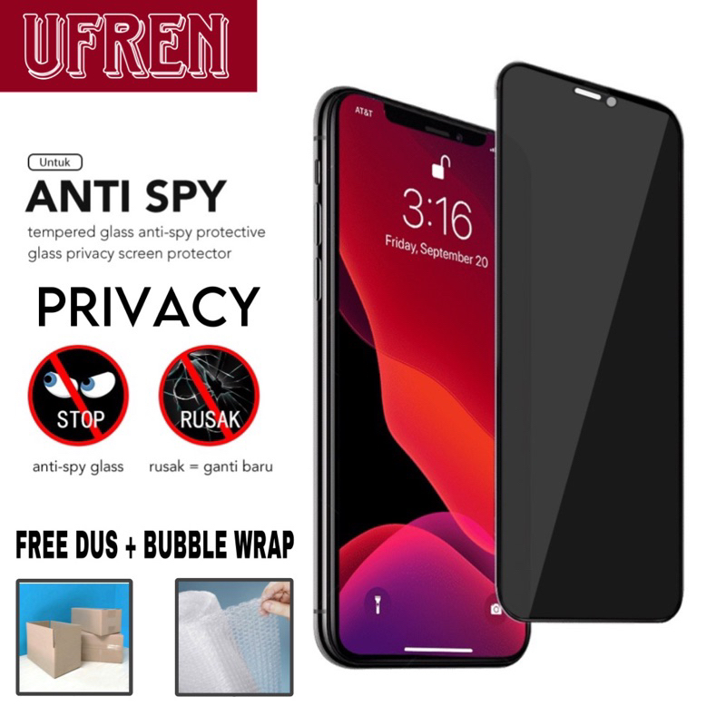 Jual Tempered Glass Privacy Matte Anti Spy For iPhone 15 14 13 12 11 X XR XS XS MAX 8Plus 7Plus ...