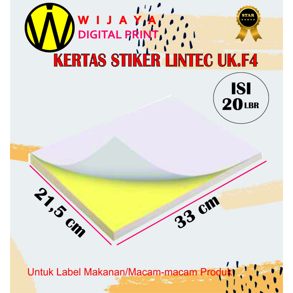Jual KERTAS STIKER A4 - F4 MERK LINTEC | Shopee Indonesia