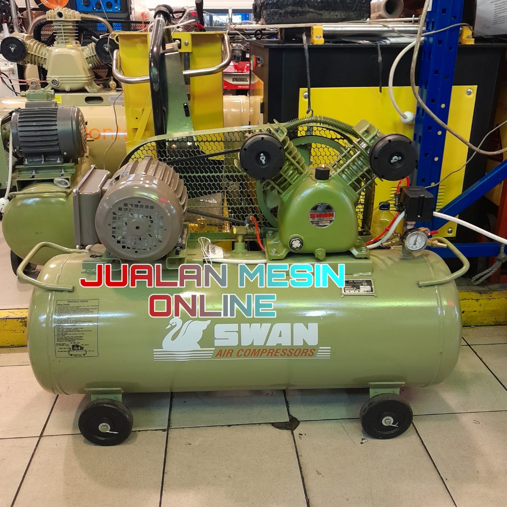 Jual Kompresor Angin Swan 1 hp (pk) SVU 201 komplit motor | Shopee ...