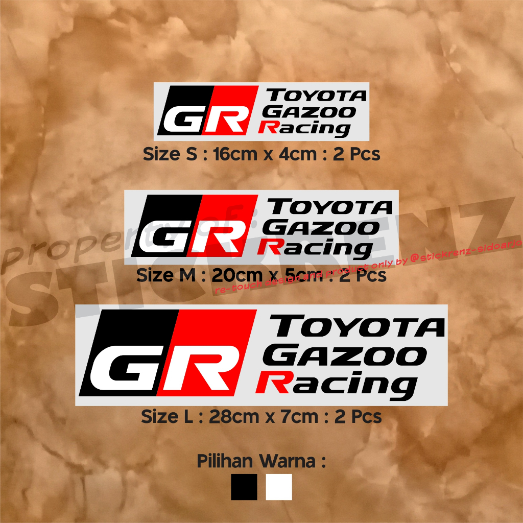 Jual Cutting Sticker Stiker Body Mobil Toyota Gazoo Racing 02 Custom ...