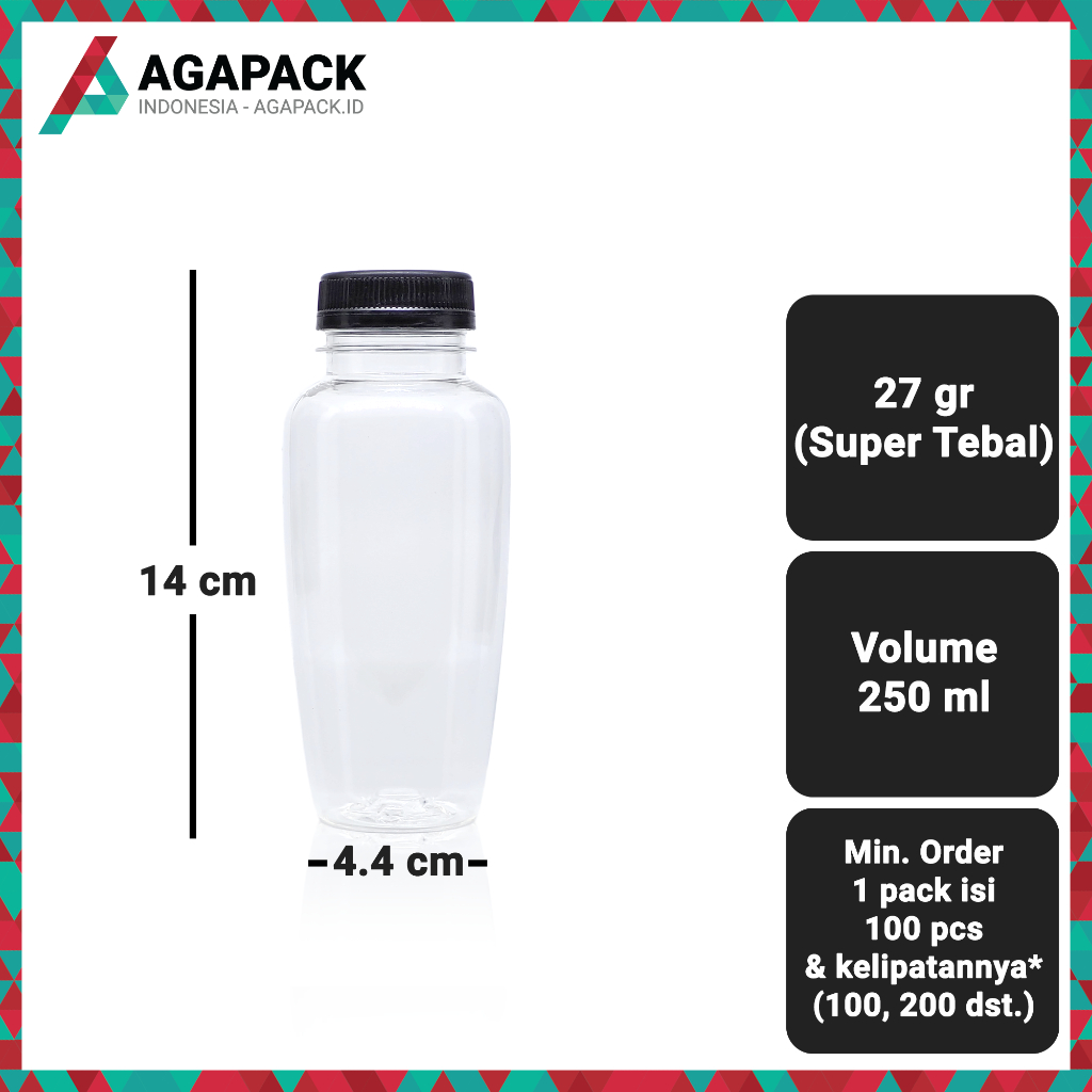 Jual Botol Belimbing Kale Shaker 250ml 250 ml Plastik PET Super Tebal ...