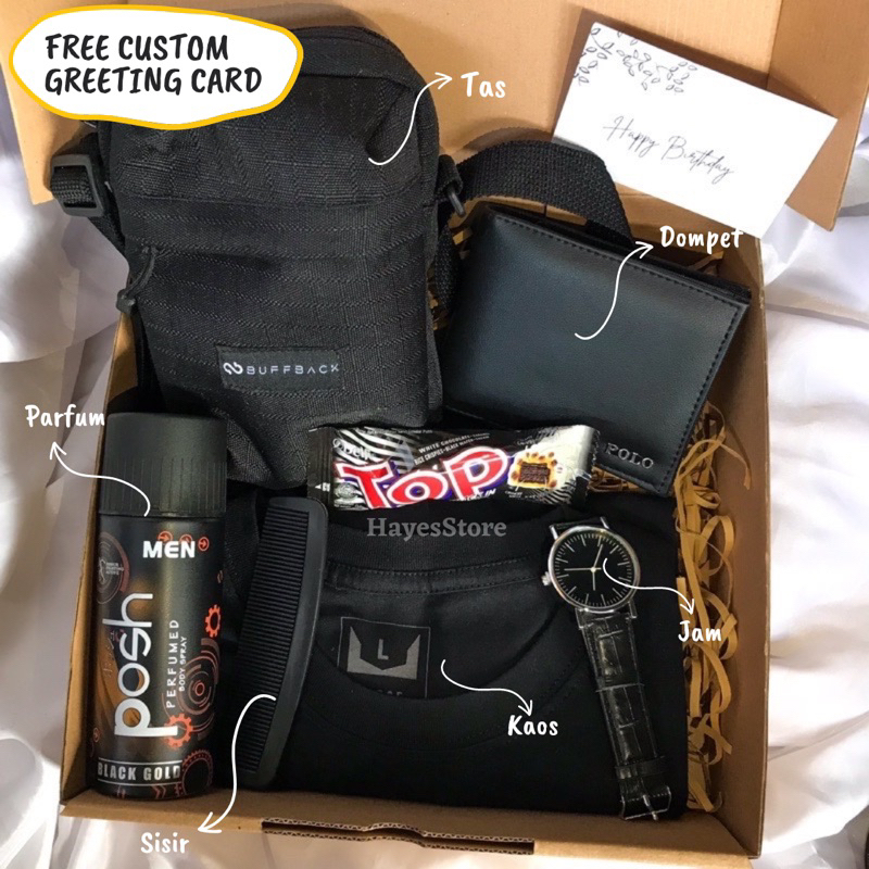 Jual [HAYES] GBP157 TAS COWOK GIFT BOX TAS COWOK / KADO COWOK / KADO ...