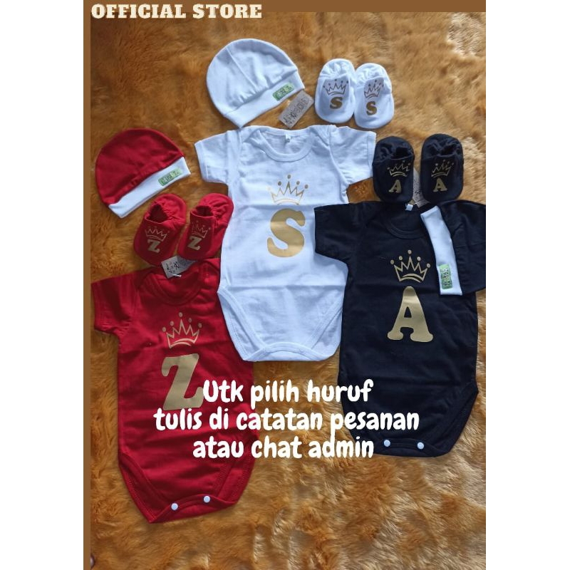Jual Jumper baju bayi nama custom inisial/Bodysuit/custom nama/Set ...