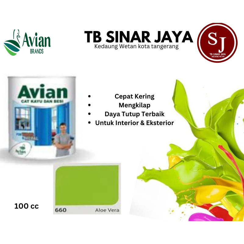 Jual Cat Kayu dan Besi Avian 100cc /Cat Minyak Sintetis - 660 Aloe Vera ...
