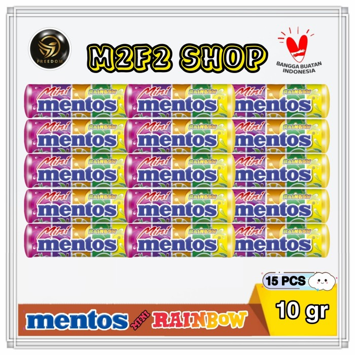 Jual Permen Mentos Mini Rainbow - 10 gr (Kemasan 15 Pcs) | Shopee Indonesia