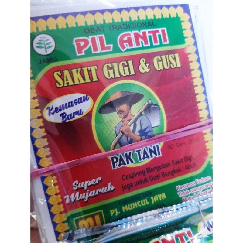 Jual Pil Pak Tani Obat Sakit Gigi Ampuh ( Harga Untuk 1 slop isi 5 ...